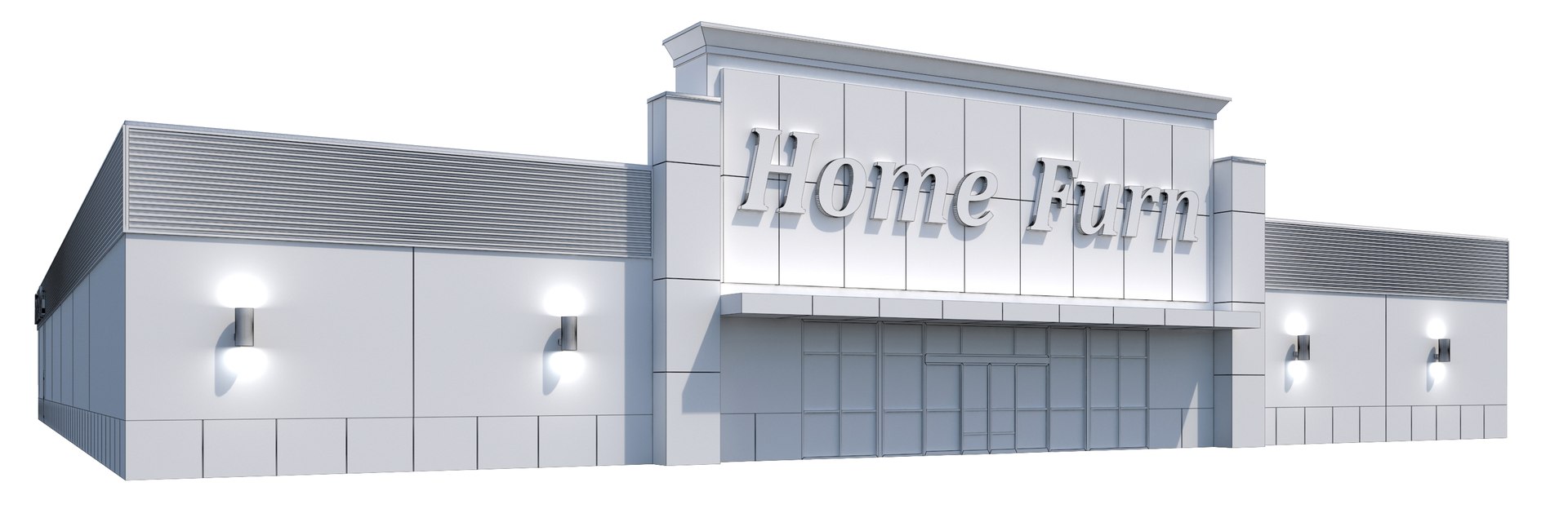 3D Retail Store Building Grocery - TurboSquid 1238585