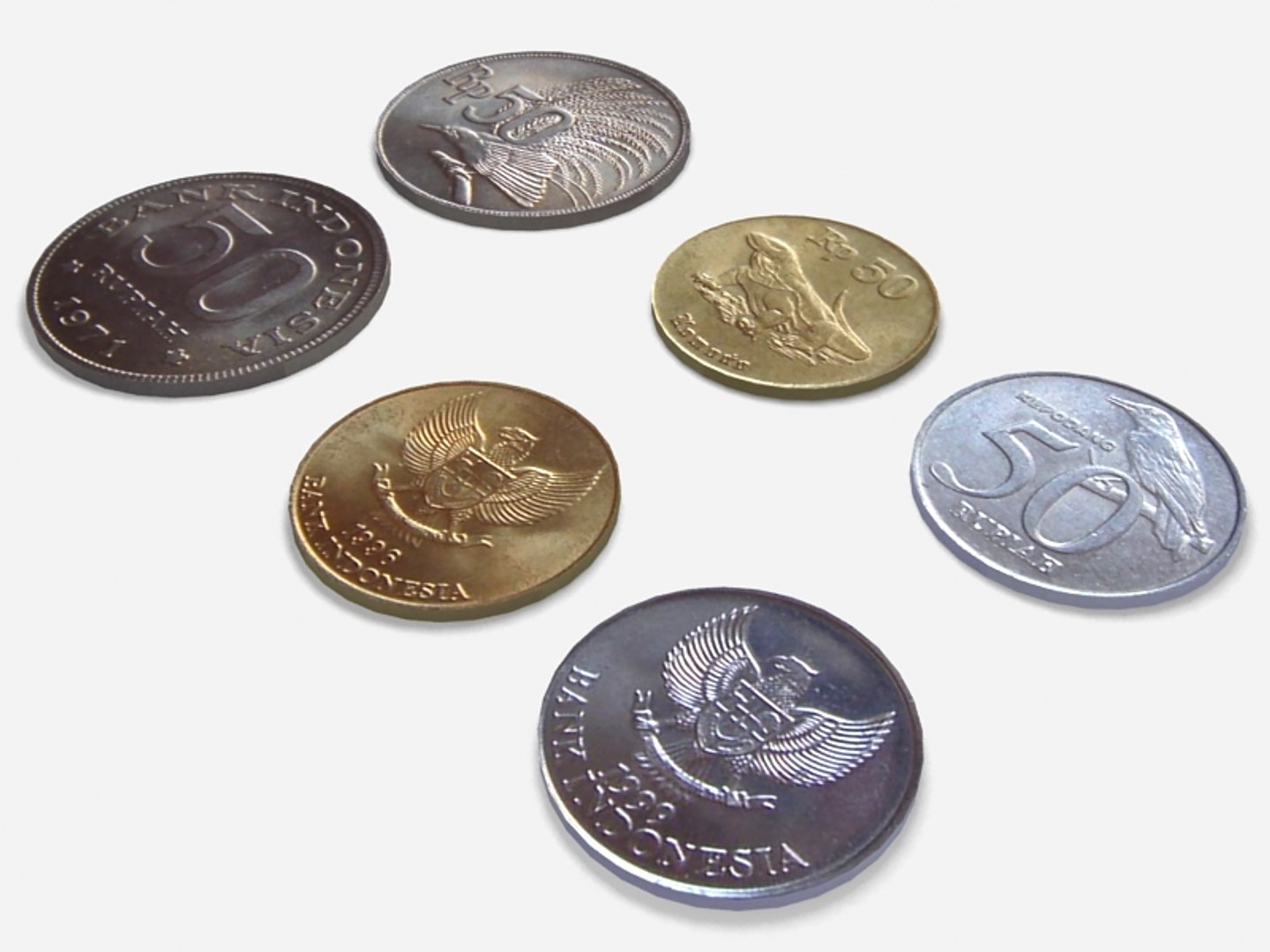 3d indonesian old coins
