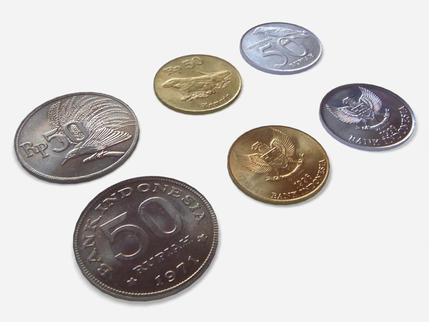 3d indonesian old coins