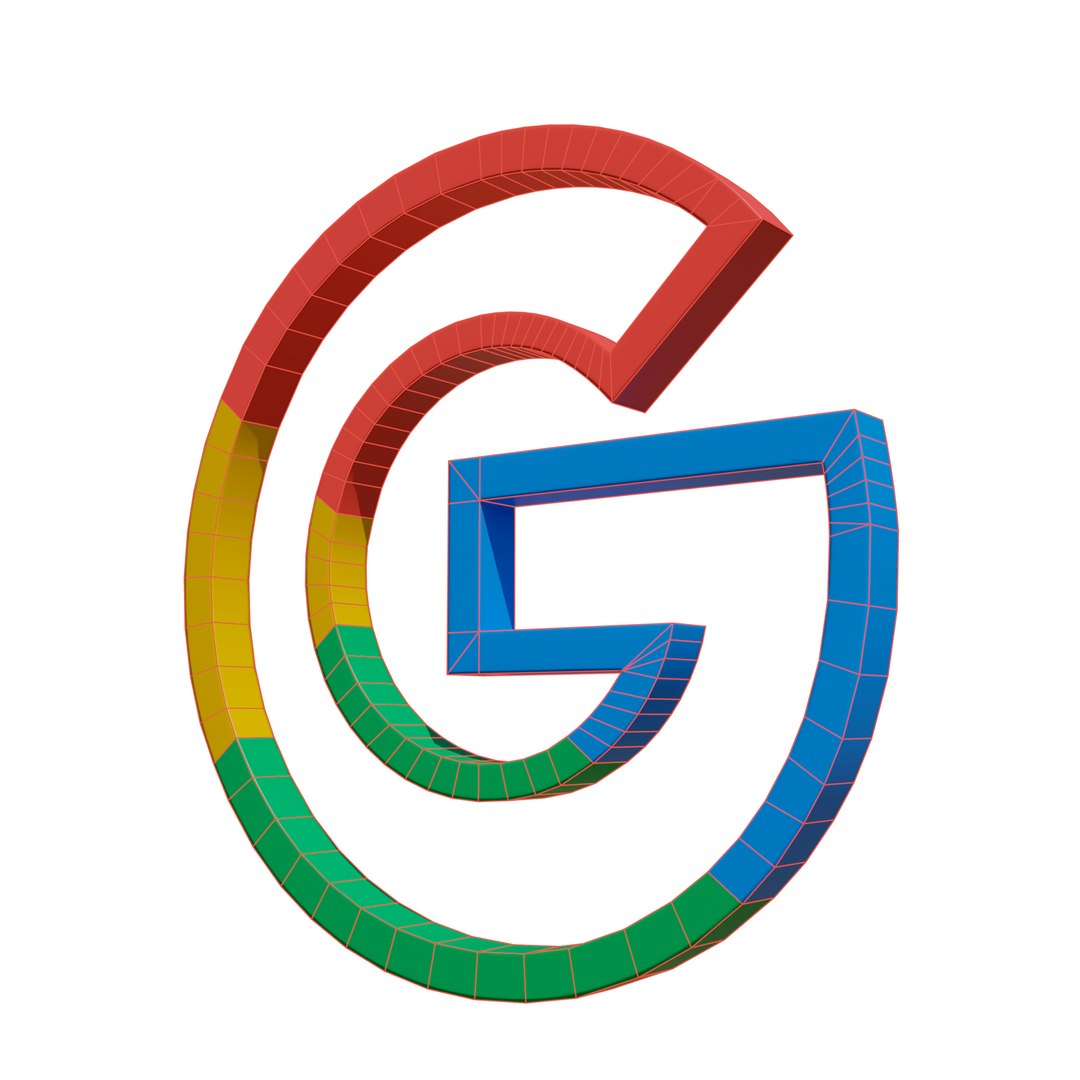 3D Google Multicolor Symbol - TurboSquid 2305742