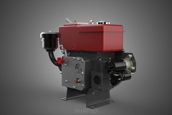 小型柴油发动机自动电动启动电机飞轮3D模型 - TurboSquid 2512498