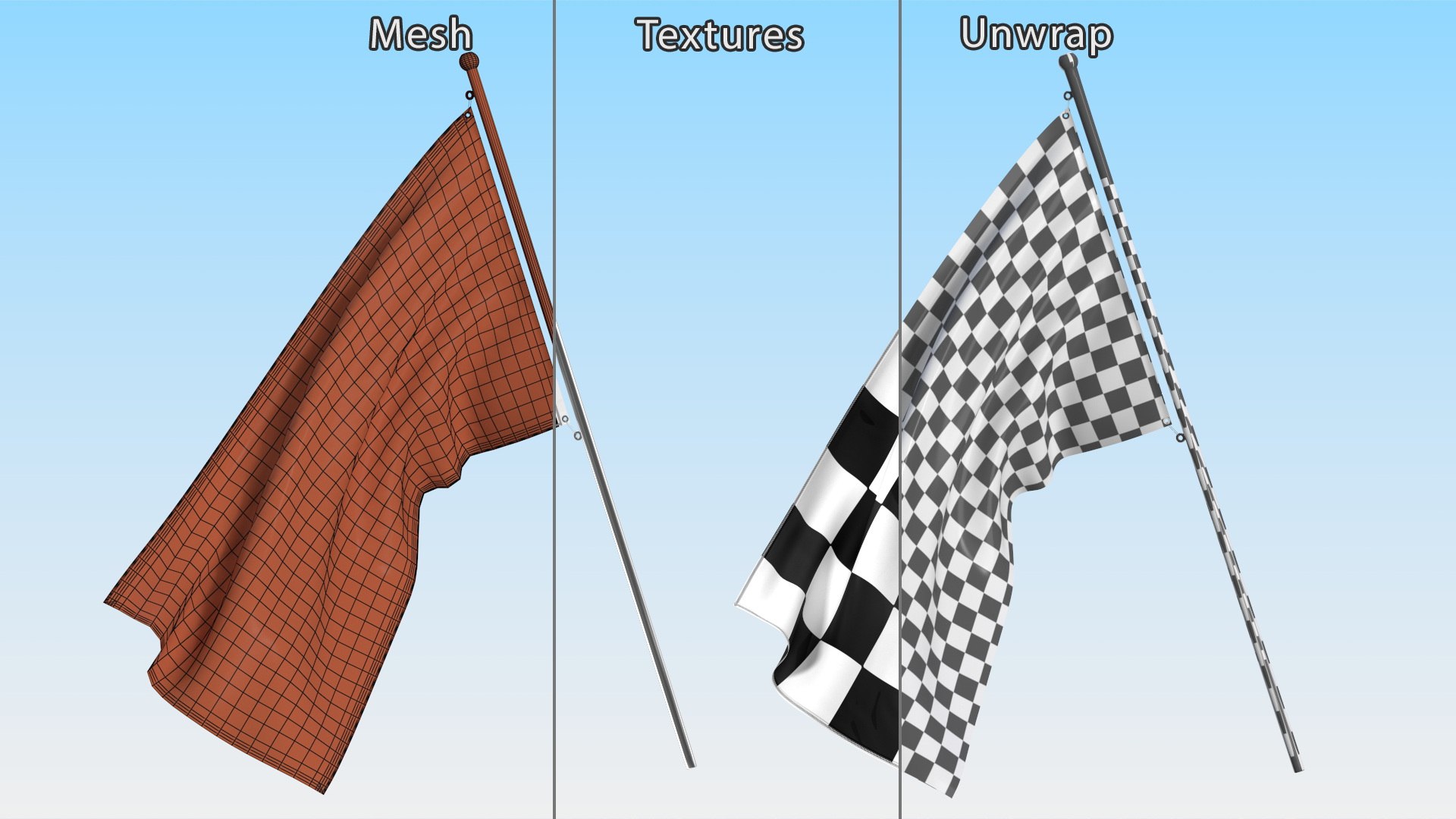Waving Racing Flag Model - TurboSquid 2149911
