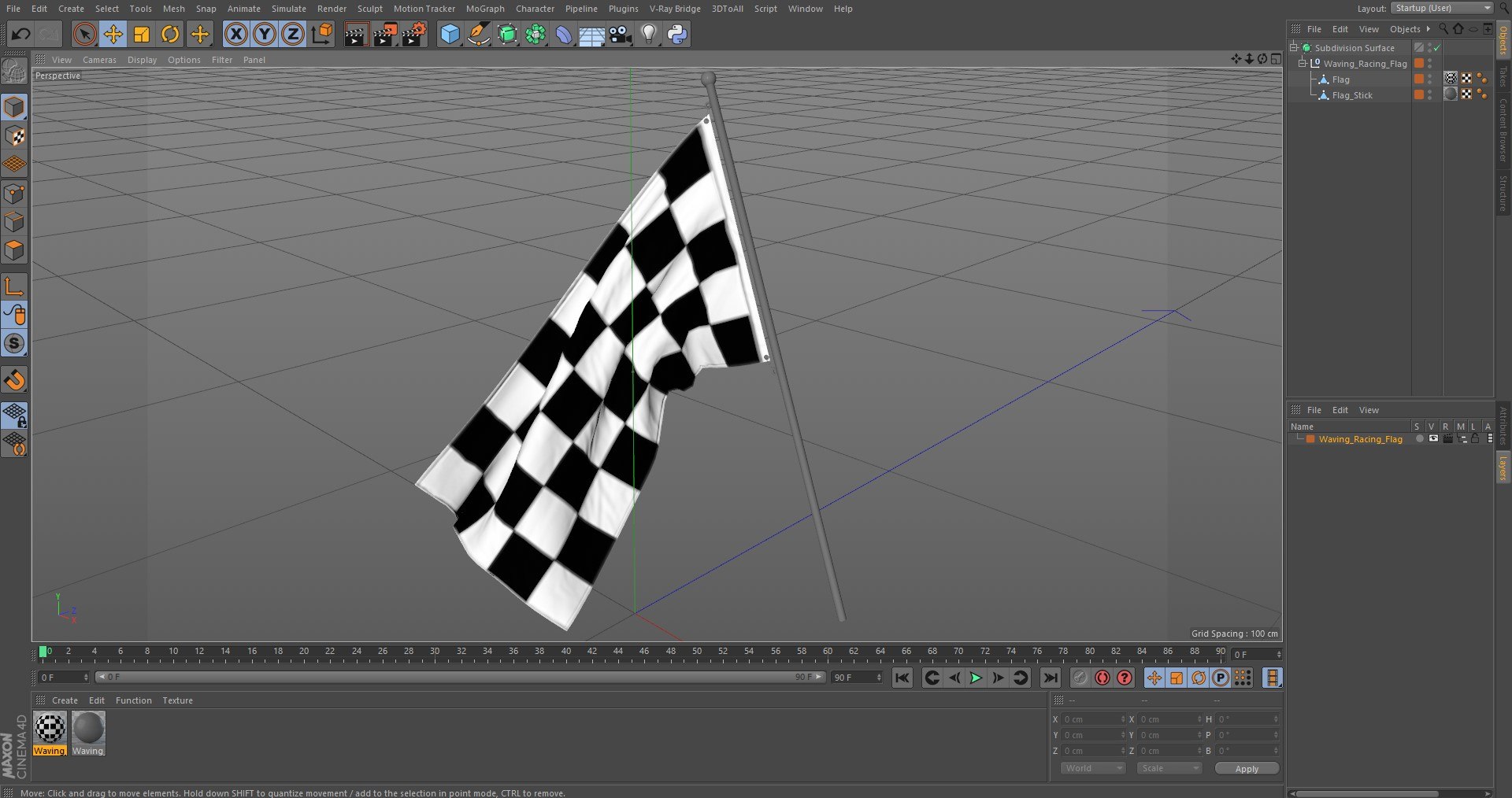 Waving Racing Flag Model - TurboSquid 2149911