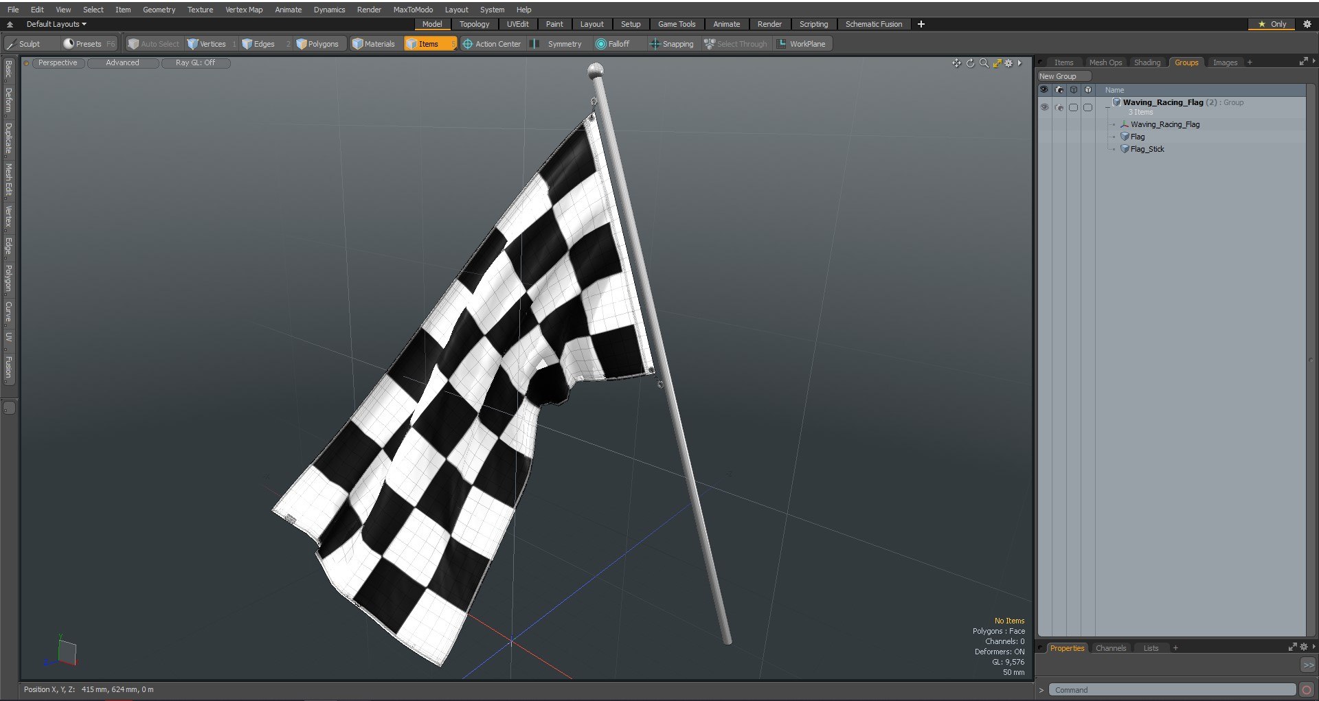 Waving Racing Flag Model - TurboSquid 2149911