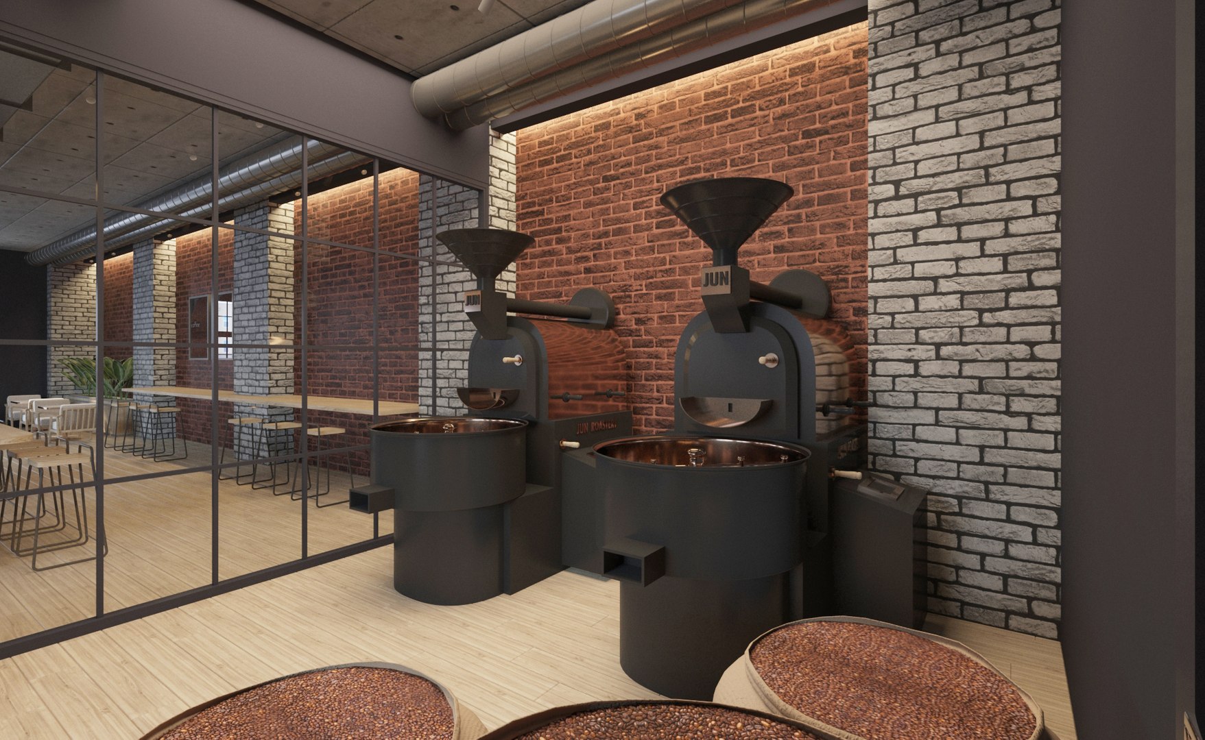 Coffee Roastery Shop Interior 3D Model - TurboSquid 2176332