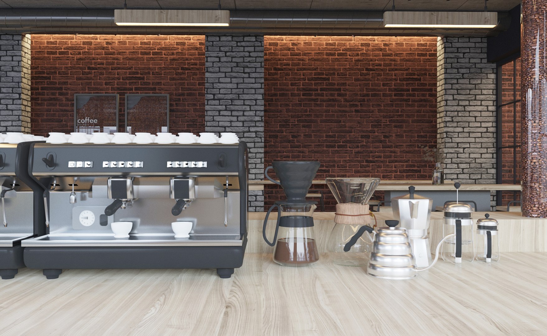 Coffee Roastery Shop Interior 3D Model - TurboSquid 2176332