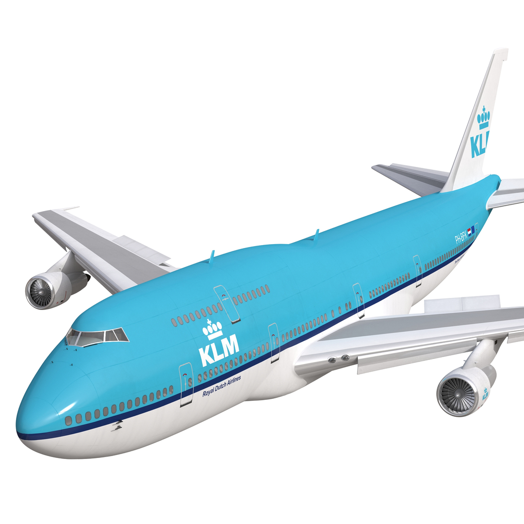 boeing 747 300 klm 3d model