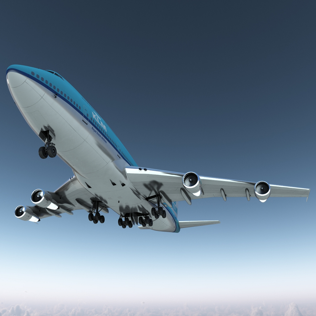 boeing 747 300 klm 3d model