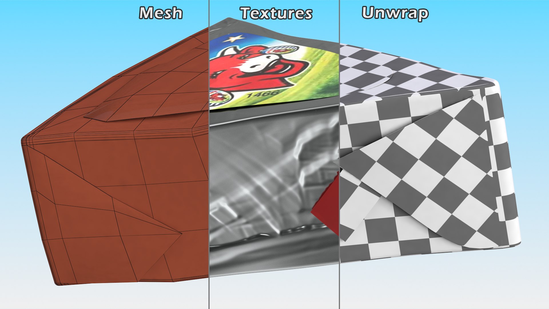 Creamy Cheese Triangle Laughing Cow 3D Model - TurboSquid 2155771