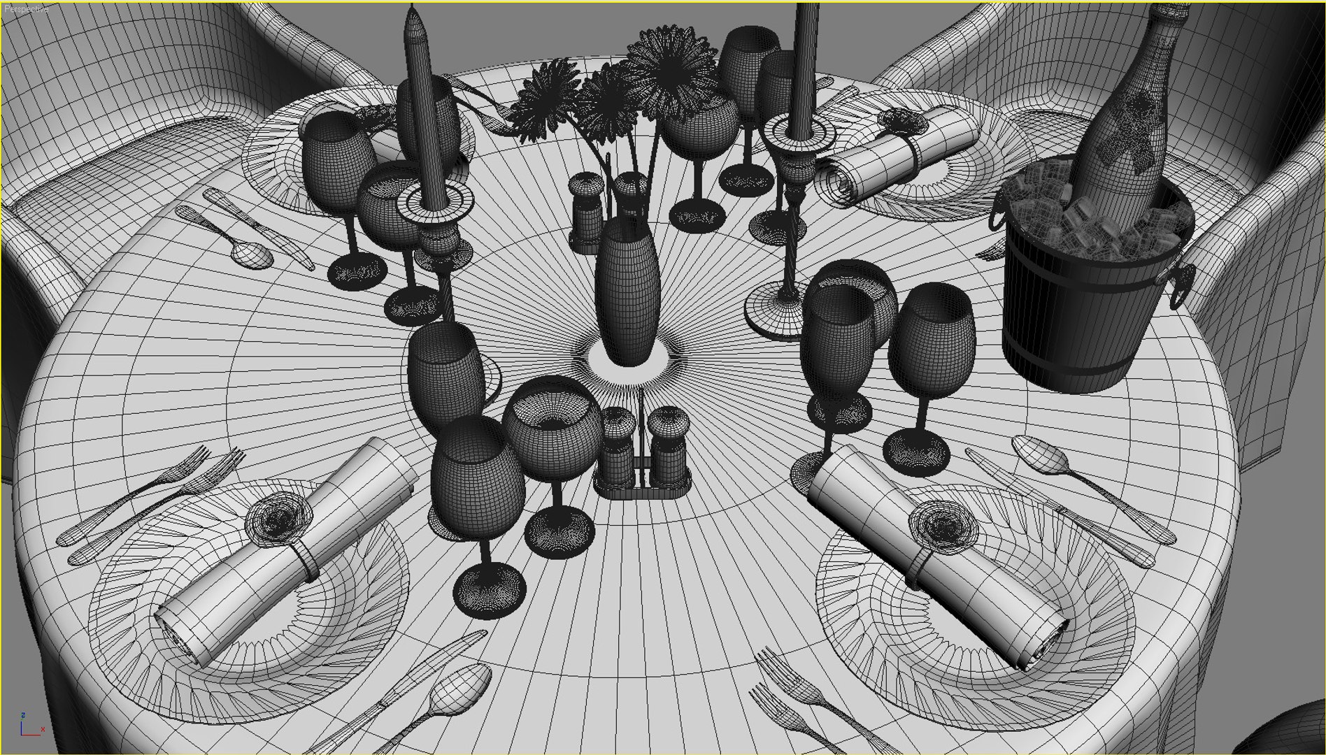 Tableware Table Cloth Restaurant 3d Model