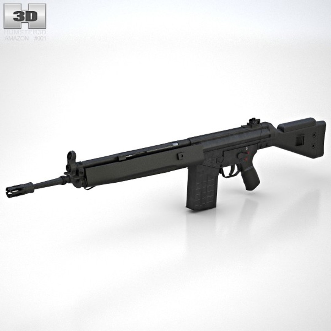 3d model heckler koch g3a3