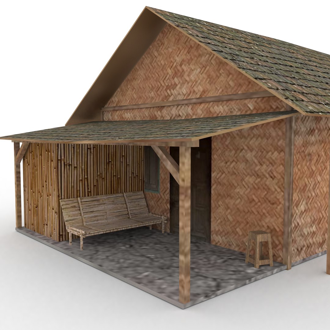 3D Model Old Bamboo Wooden House - TurboSquid 1763859