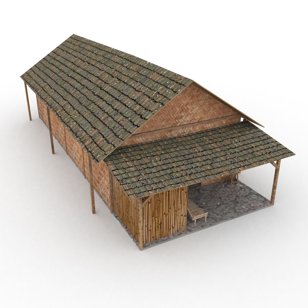3D Model Old Bamboo Wooden House - TurboSquid 1763859