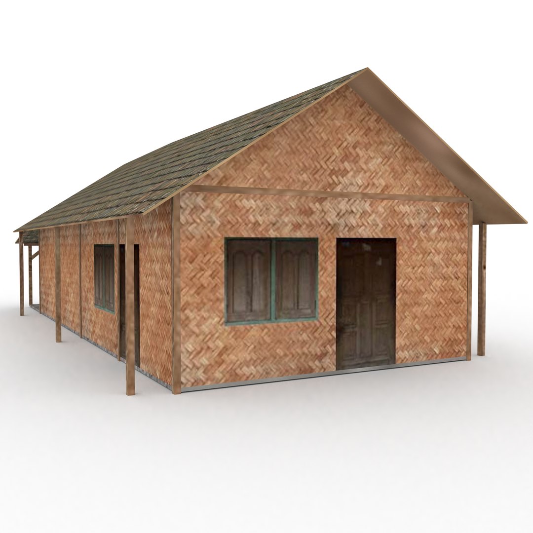 3D Model Old Bamboo Wooden House - TurboSquid 1763859