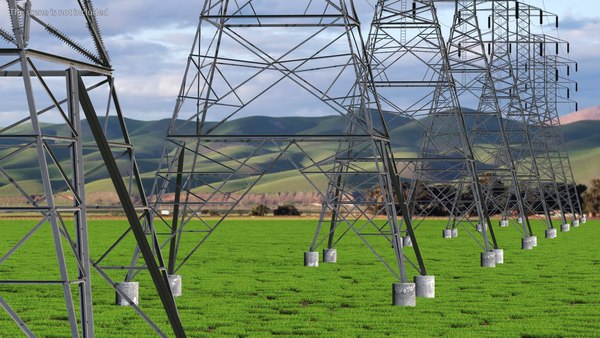 modelo 3d Torre de transmisión de energía eléctrica - TurboSquid 2124336