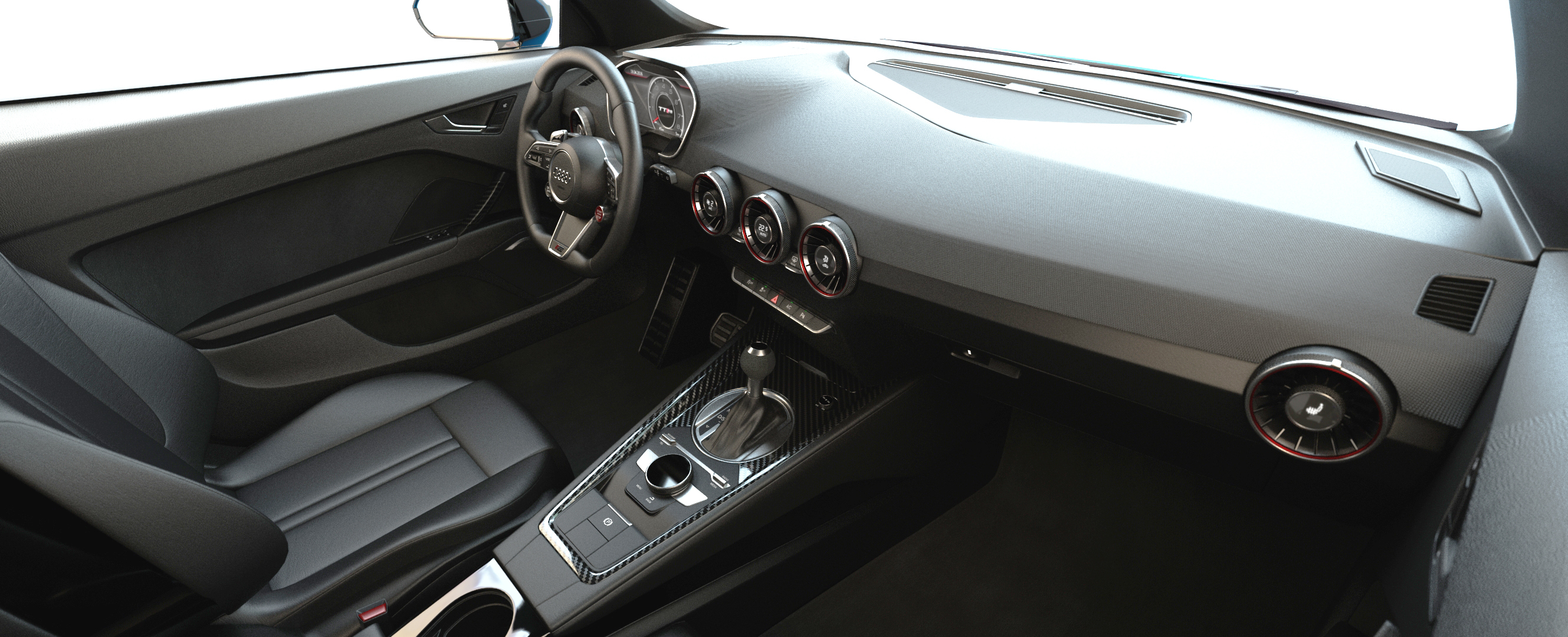 Audi TT RS 2021 Opening doors and trunk model - TurboSquid 1741436