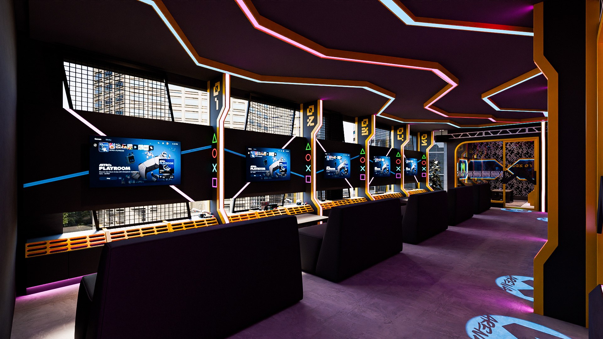 3D Model Gaming Cafe Blender-Fbx-OBJ - TurboSquid 2375713