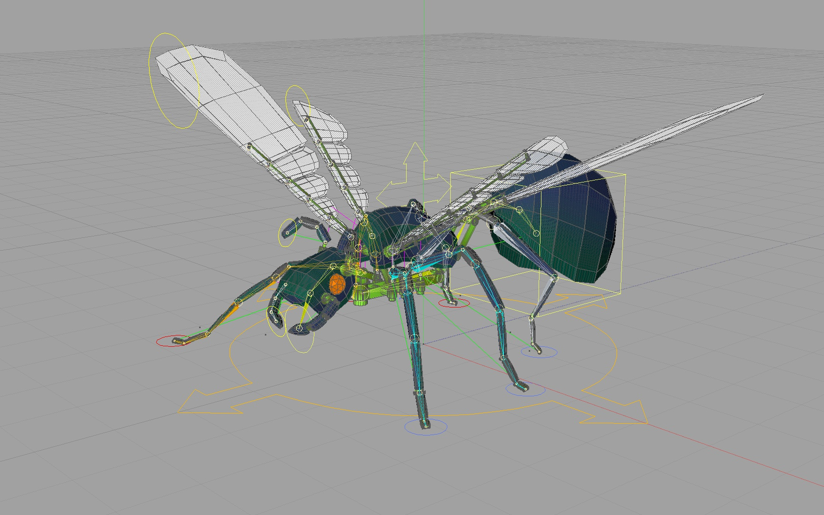 rigged insect ant fly 3d c4d