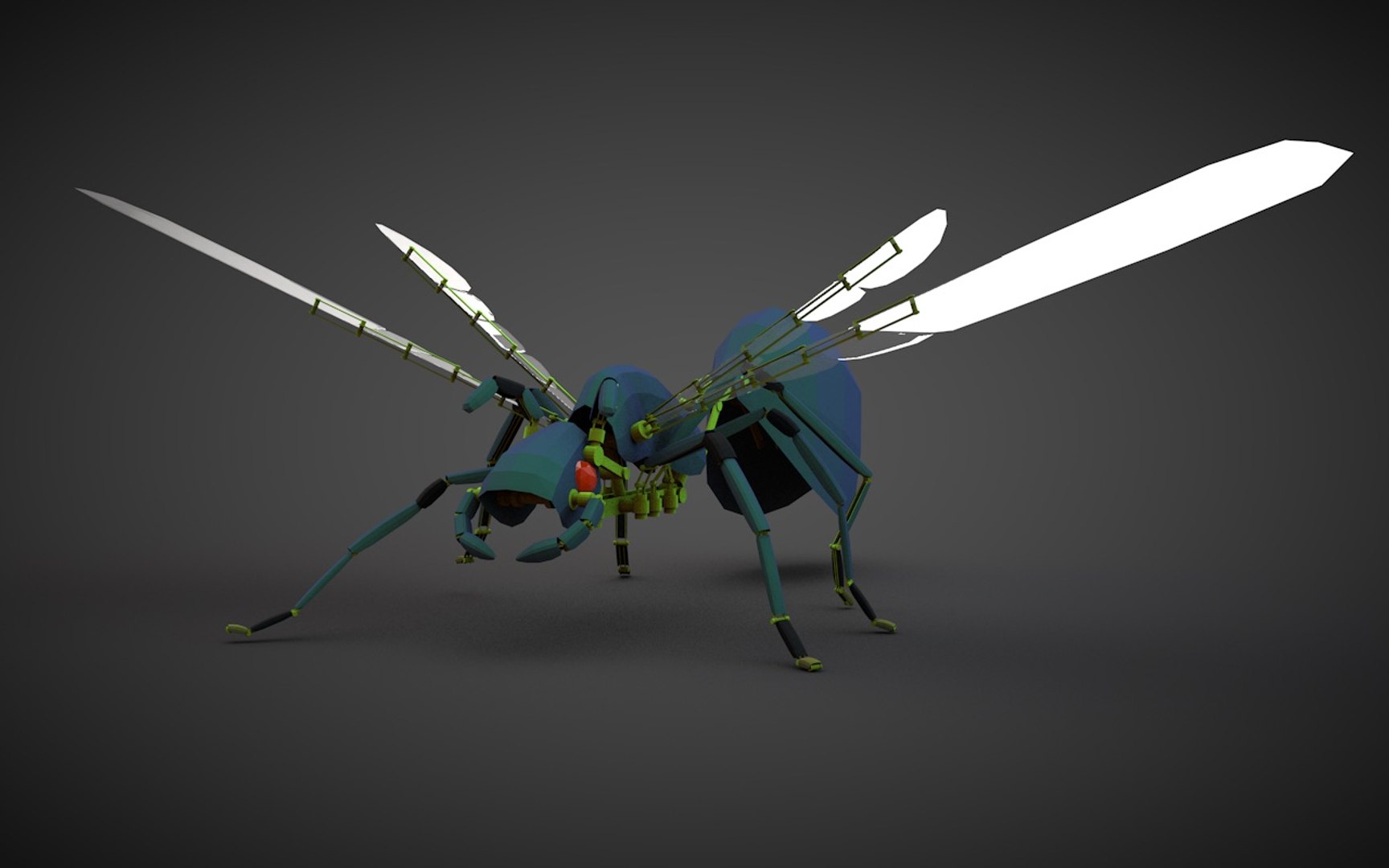 rigged insect ant fly 3d c4d