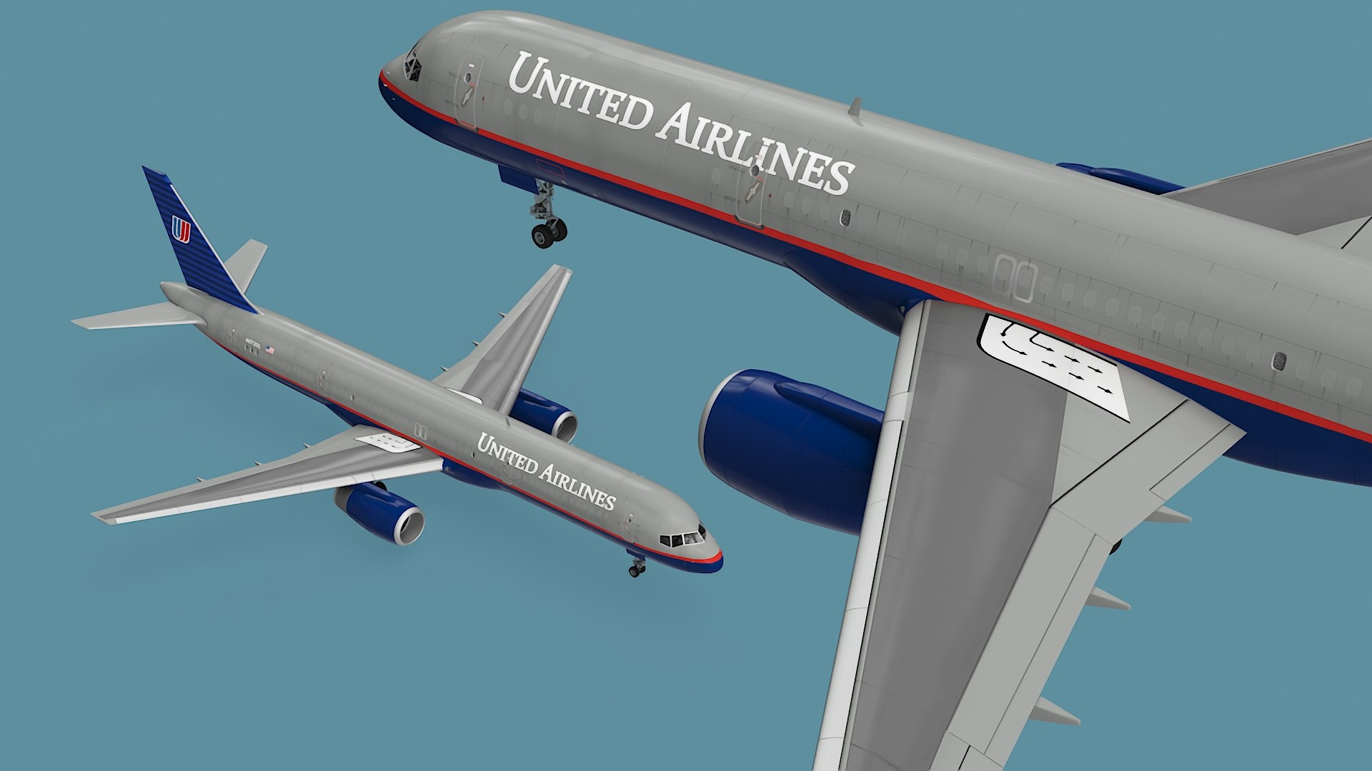 3D United Airlines Boeing 757 - TurboSquid 2346595
