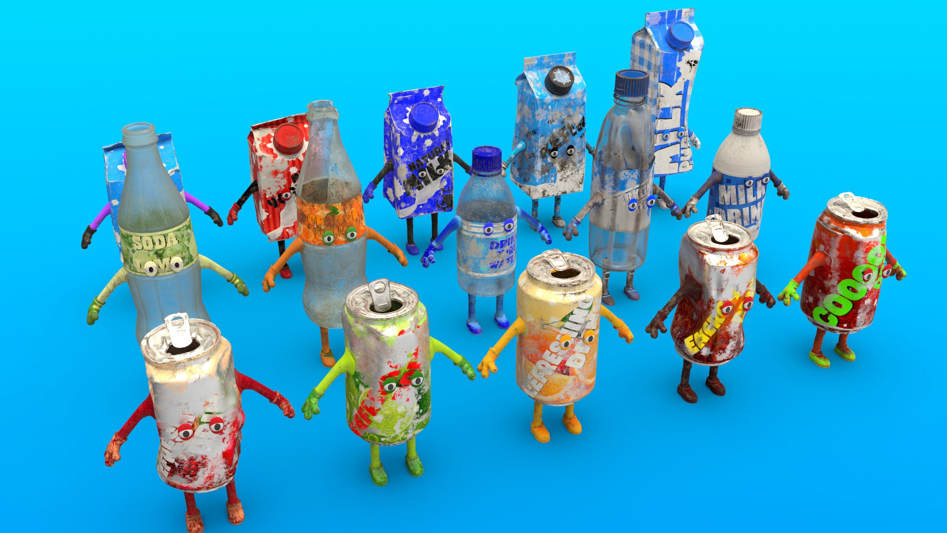Cartoon Characters Dirt 3D Model - TurboSquid 1739702