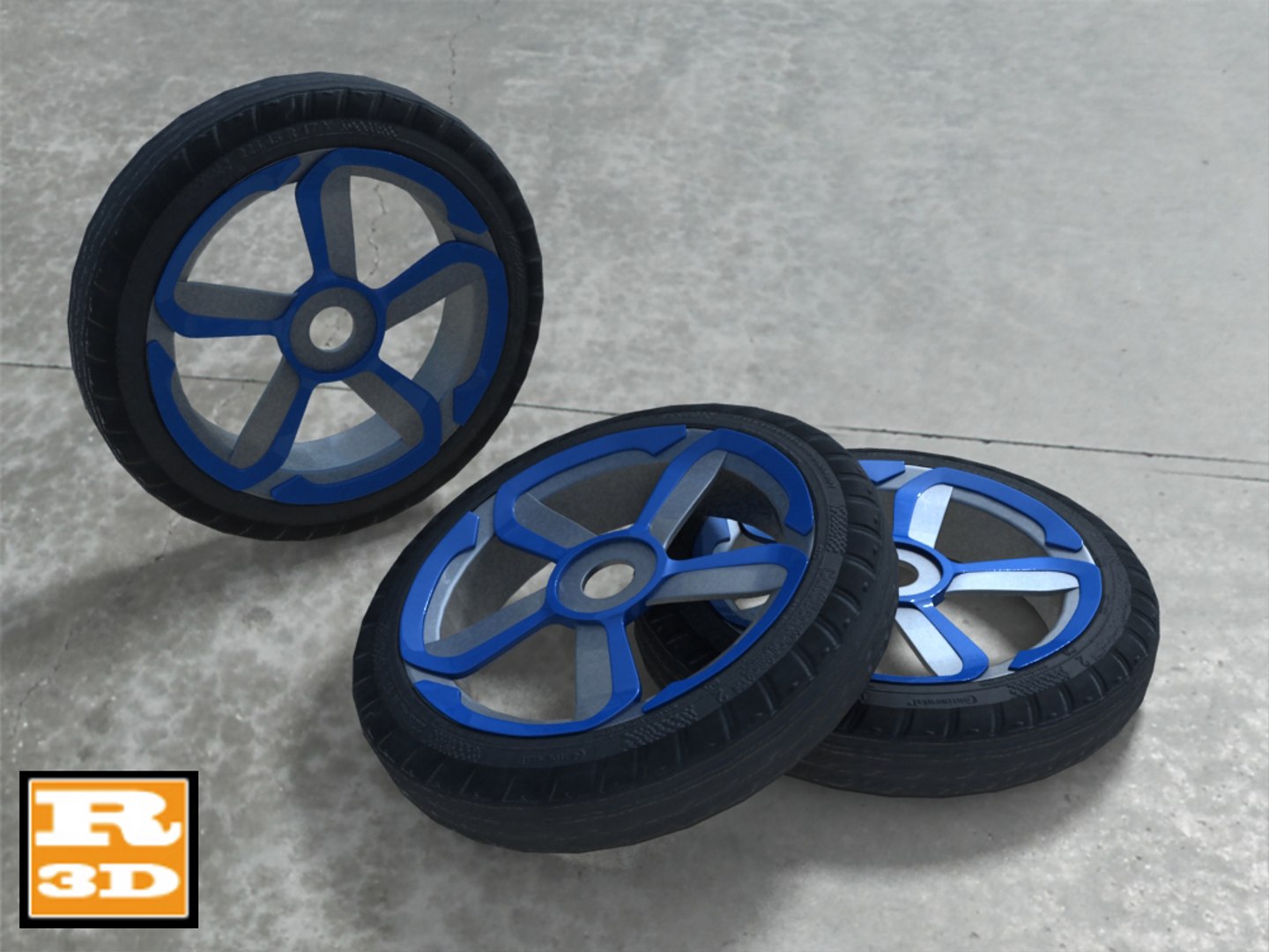3d 8 Wheels Collections Model