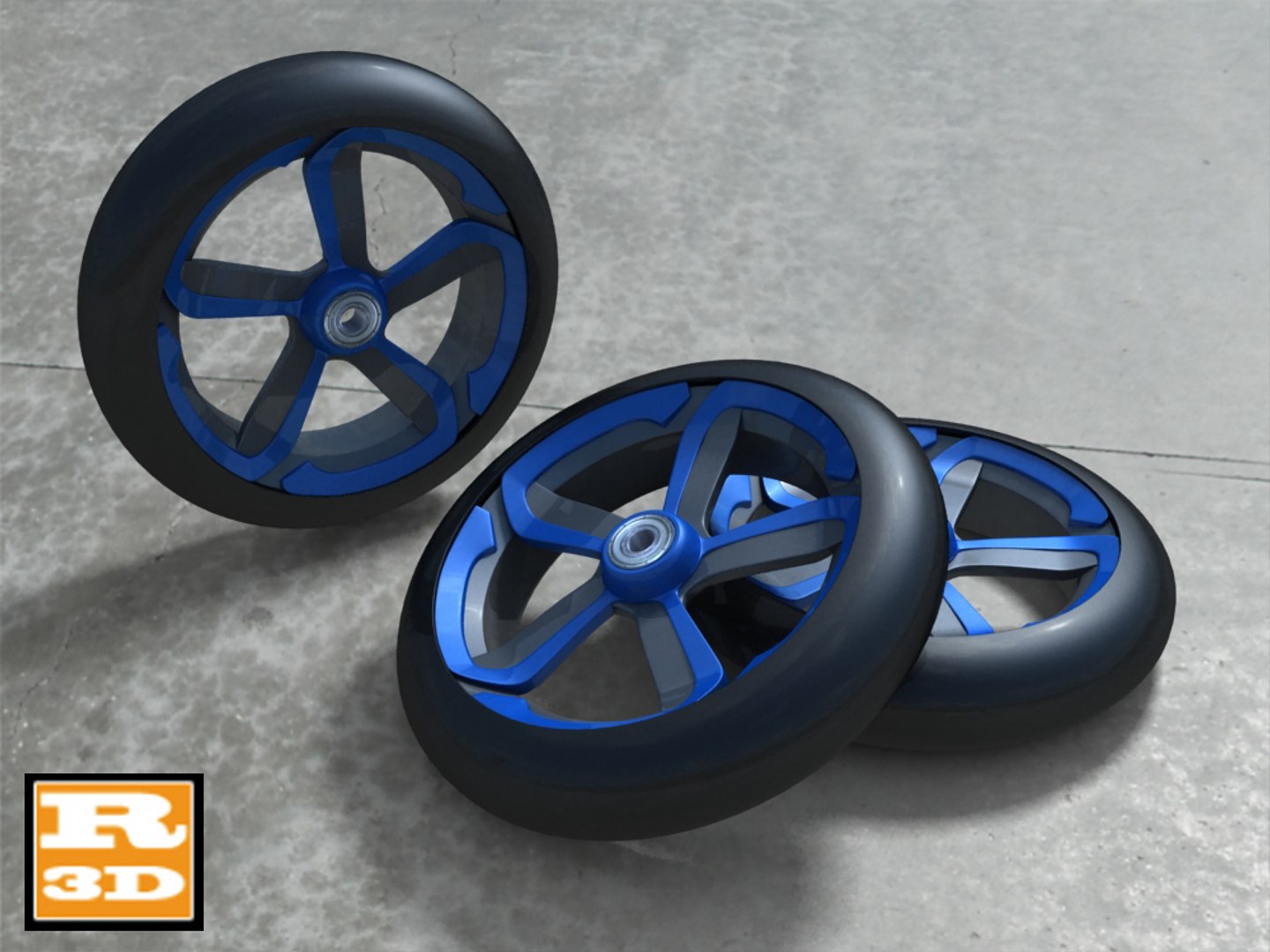 3d 8 Wheels Collections Model