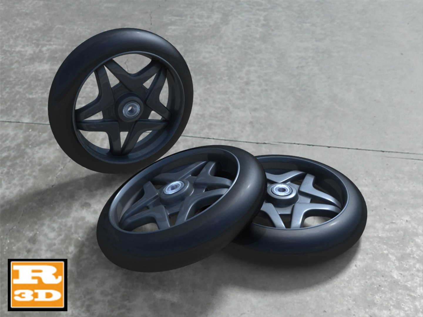 3d 8 Wheels Collections Model