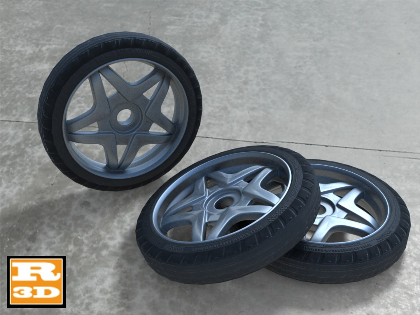 3d 8 Wheels Collections Model