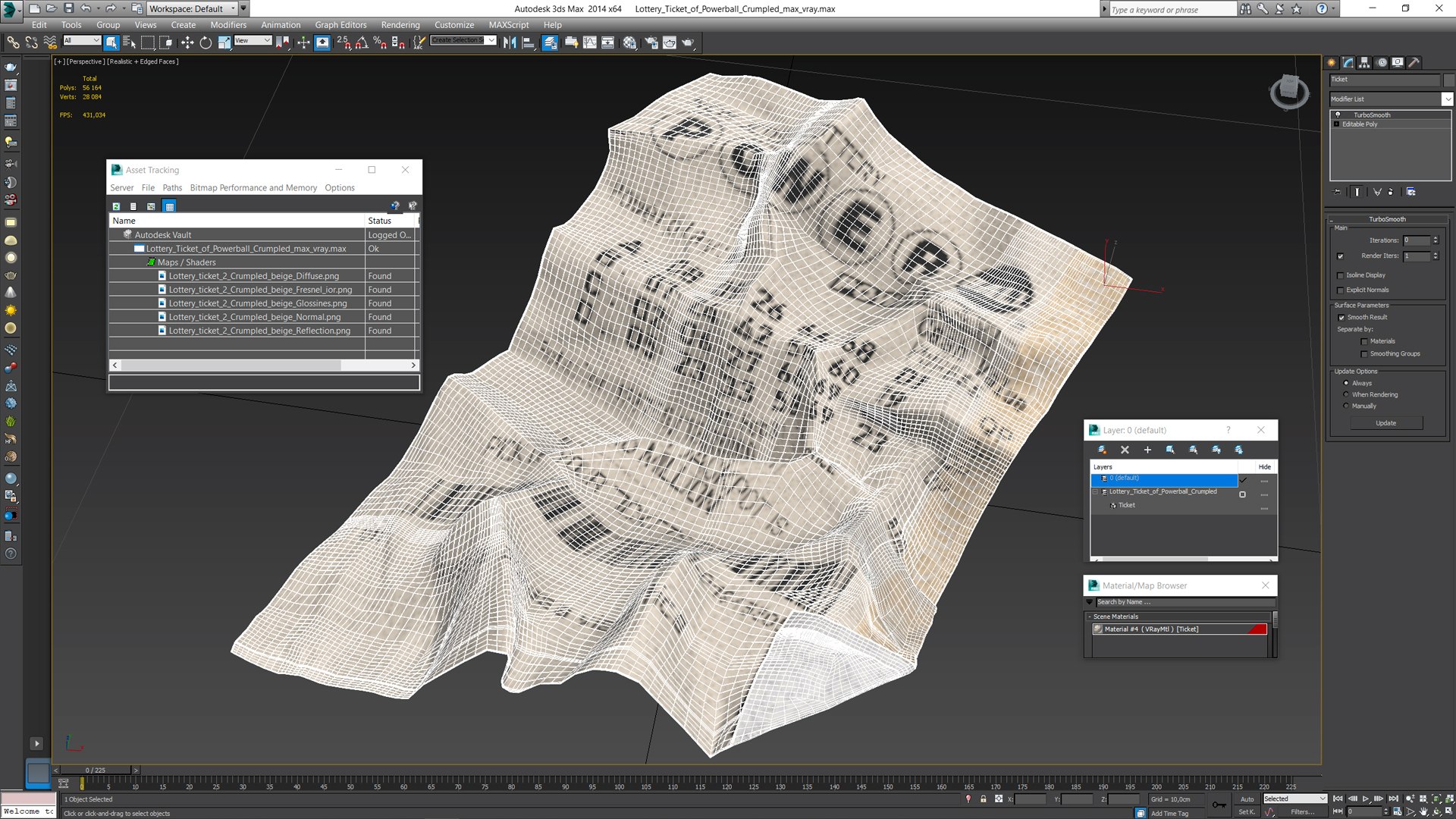 3D Lottery Ticket Of Powerball Crumpled - TurboSquid 2024238