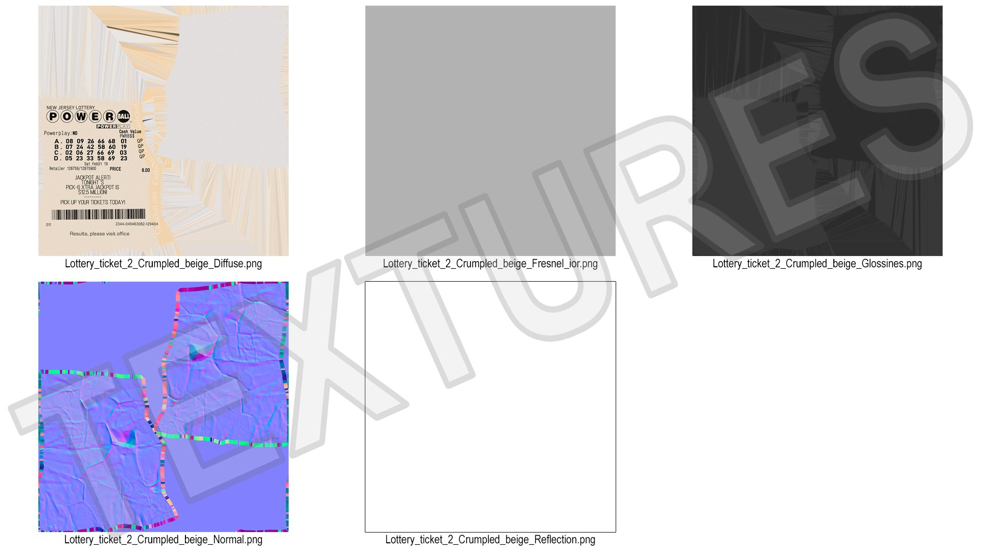 3D Lottery Ticket Of Powerball Crumpled - TurboSquid 2024238