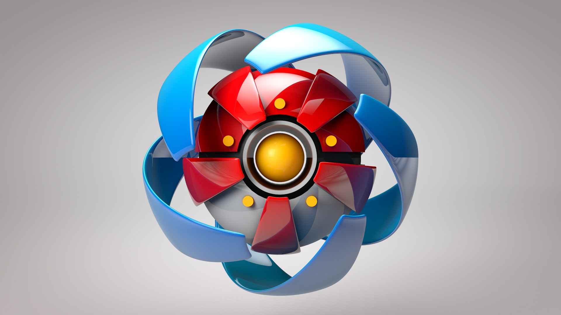 3D Futuristic Pokeball 3D Modeling Template Of A Pokemon Ball High ...