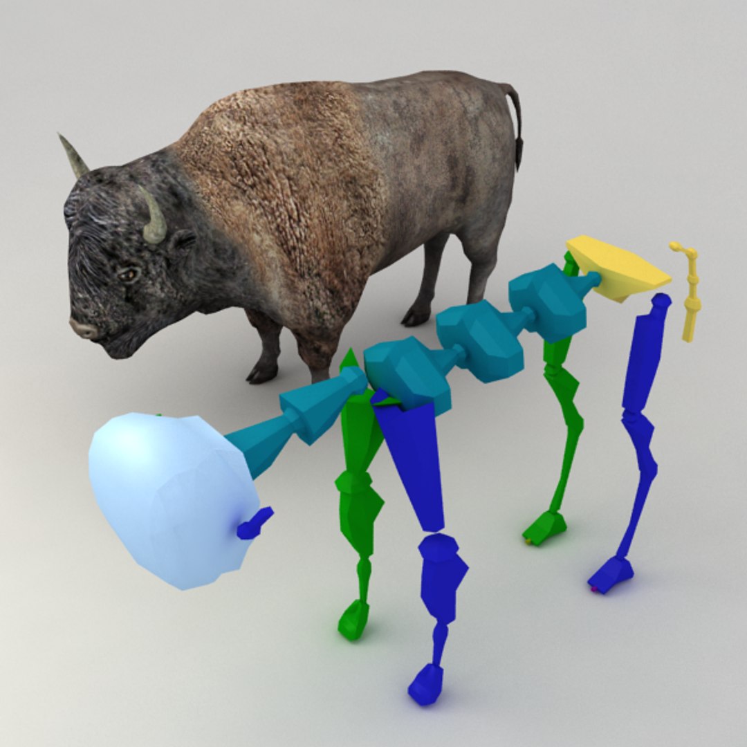 bison walk biped 3d 3ds