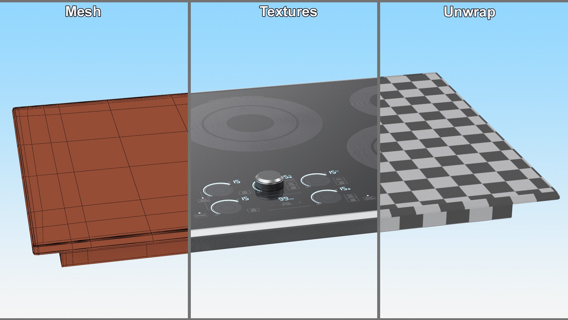 3D Smart Electric Countertop Stove Gray - TurboSquid 2137558