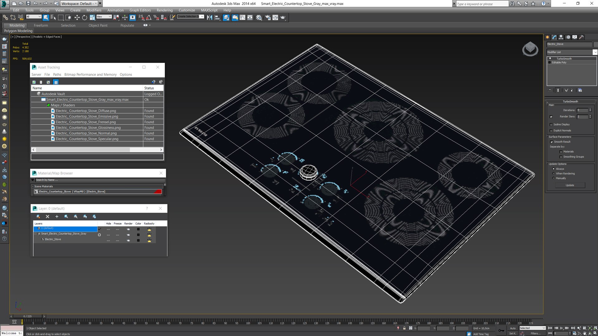 3D Smart Electric Countertop Stove Gray - TurboSquid 2137558