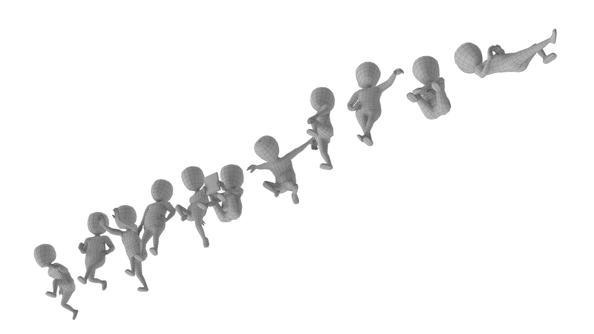 Stickman People Poses 3D Model - TurboSquid 2092442