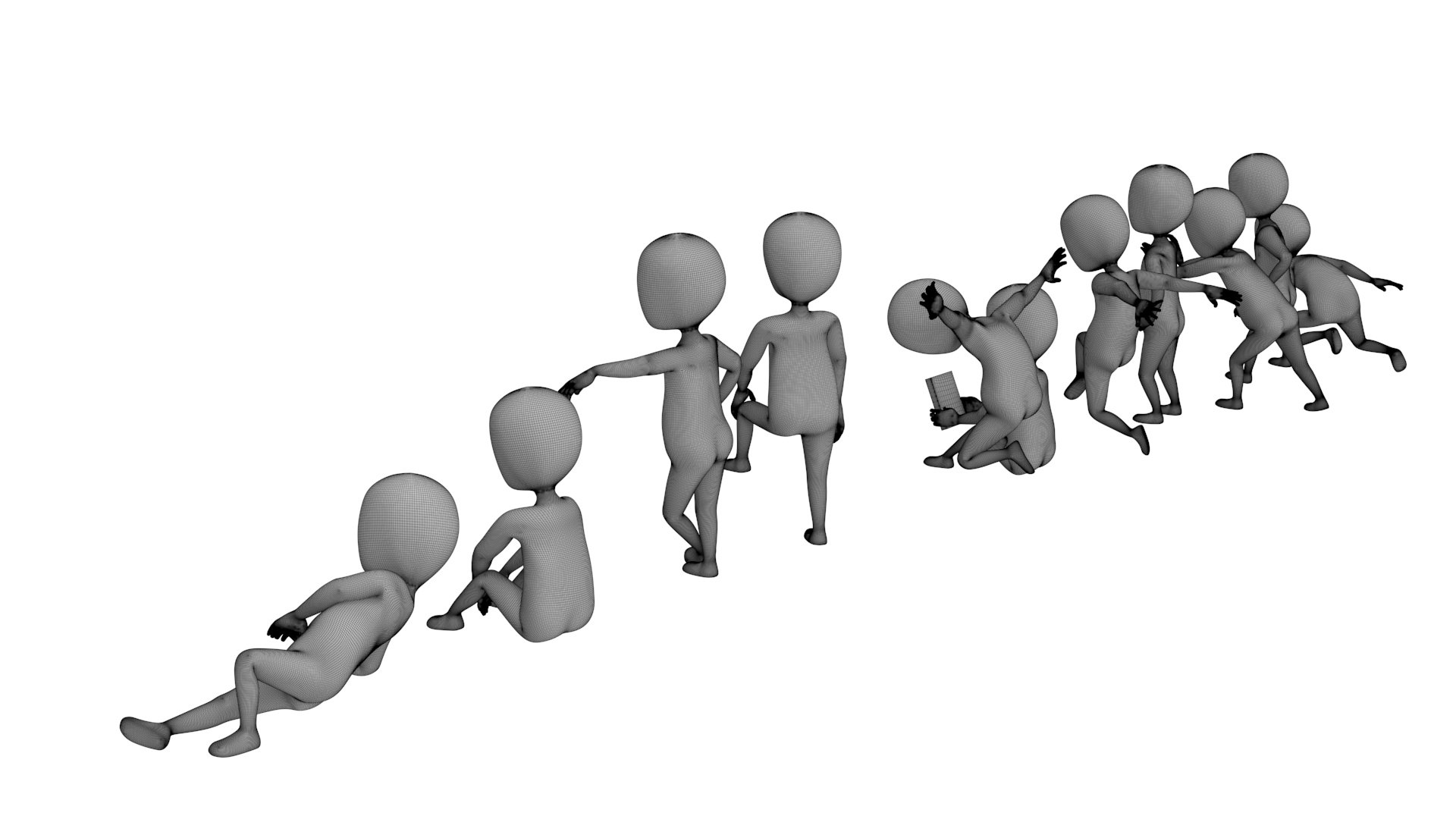 Stickman People Poses 3D Model - TurboSquid 2092442