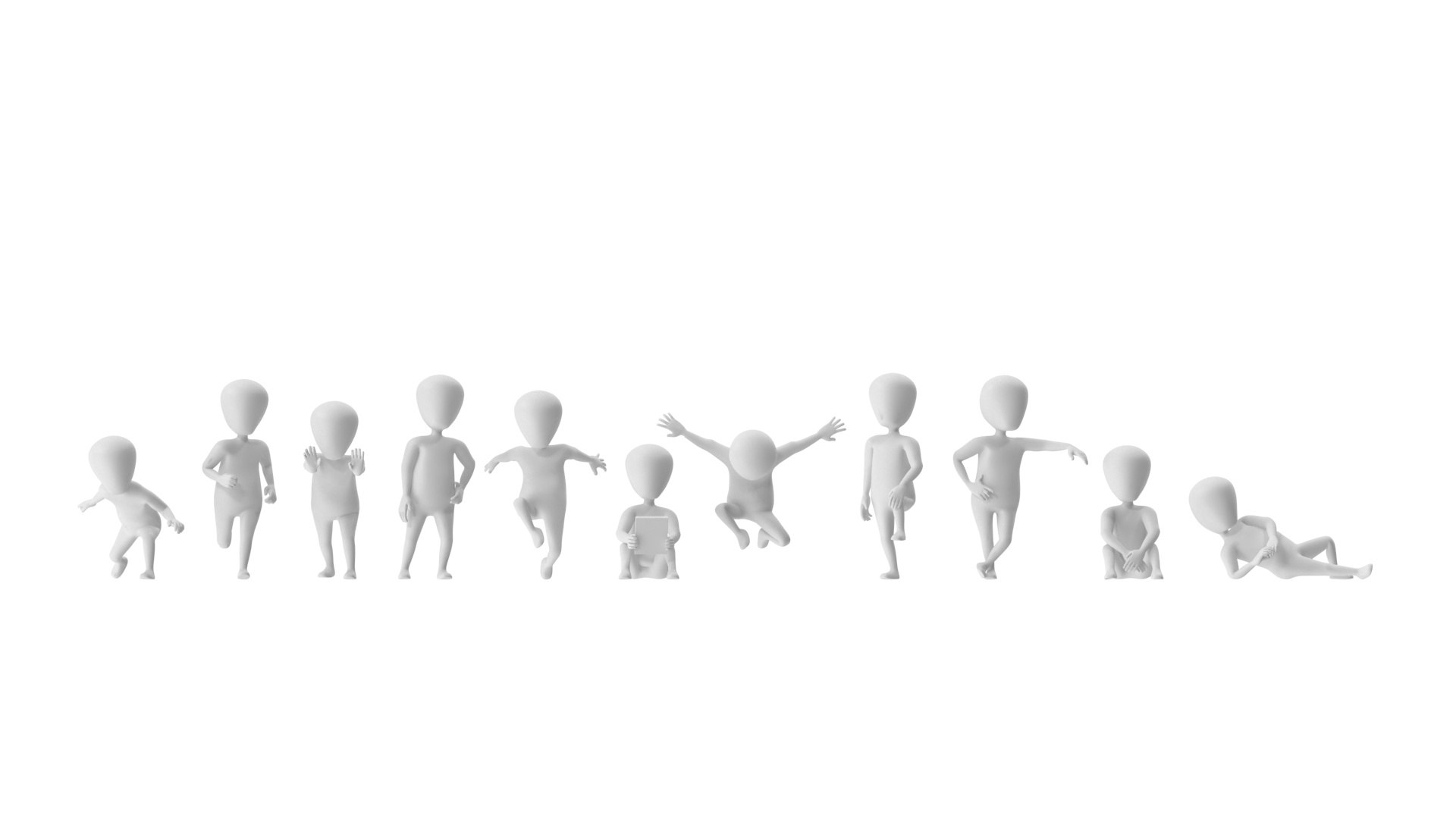 Stickman People Poses 3D Model - TurboSquid 2092442