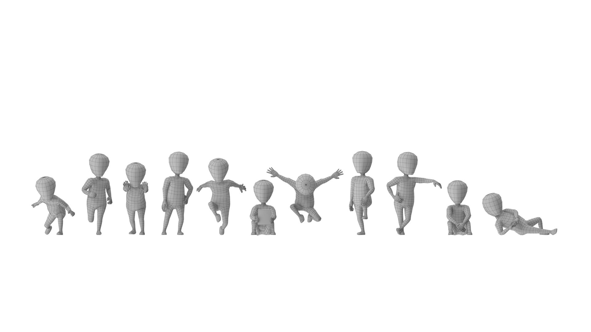 Stickman People Poses 3D Model - TurboSquid 2092442