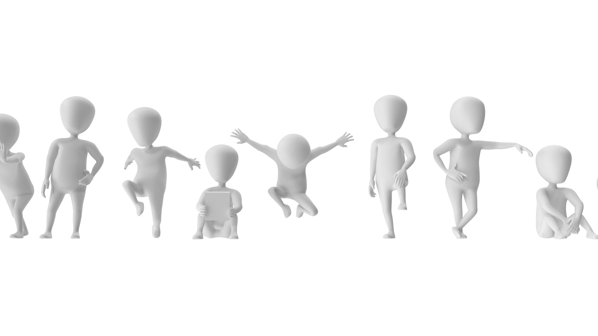 Stickman People Poses 3D Model - TurboSquid 2092442