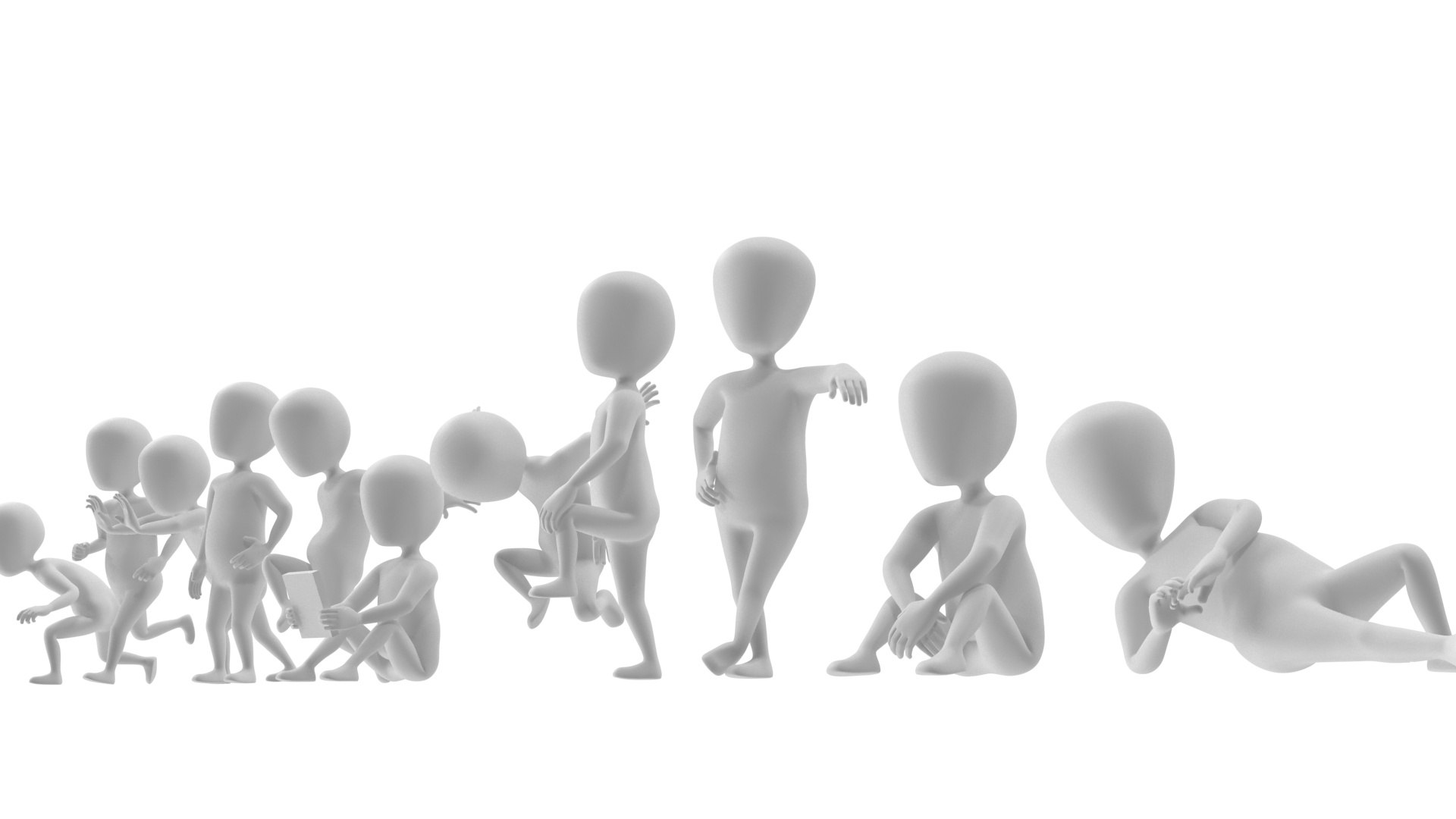 Stickman People Poses 3D model - TurboSquid 2092442