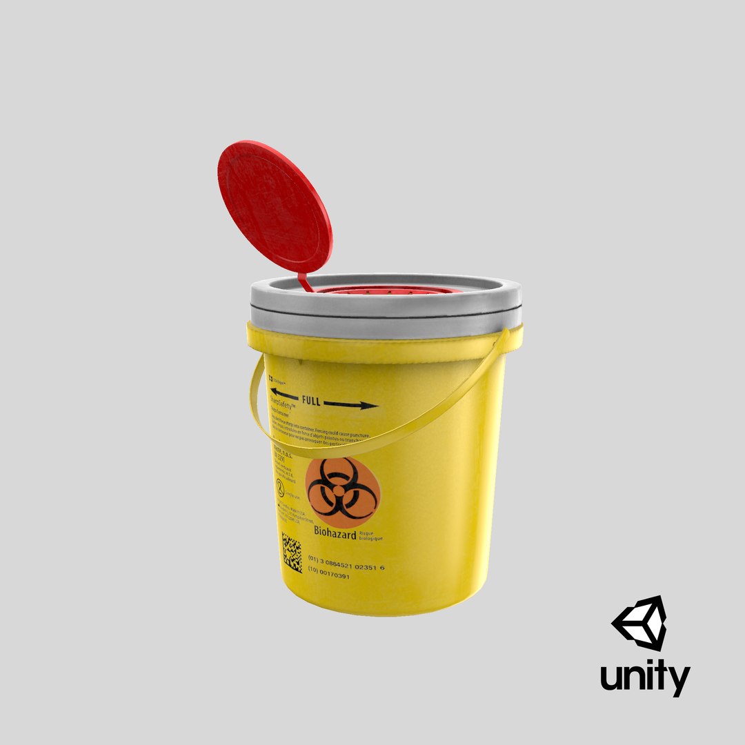 3D medical sharps waste bin - TurboSquid 1666736