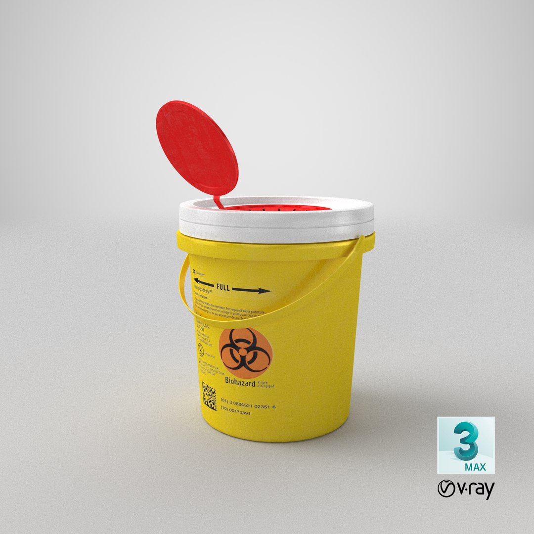 3D medical sharps waste bin - TurboSquid 1666736