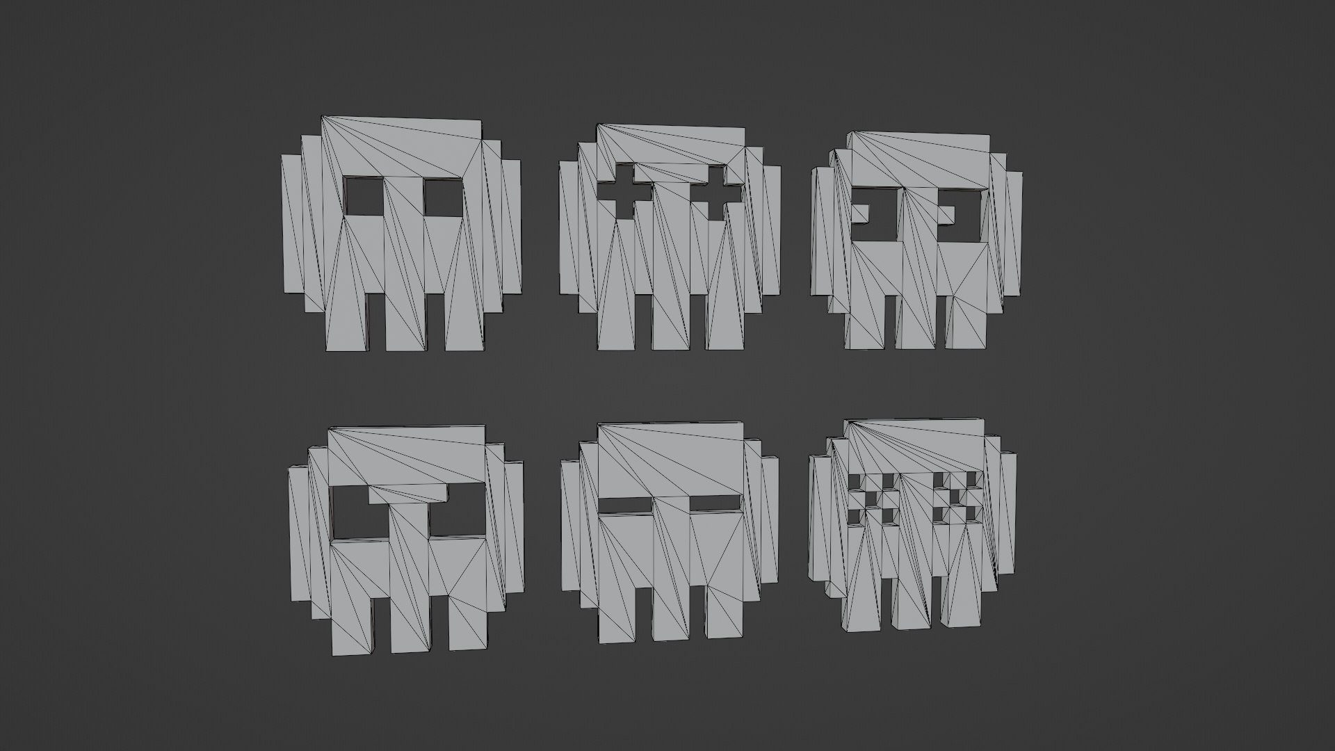 Pixelated 8 Bit Skull Icons Set 3D Model - TurboSquid 2220637