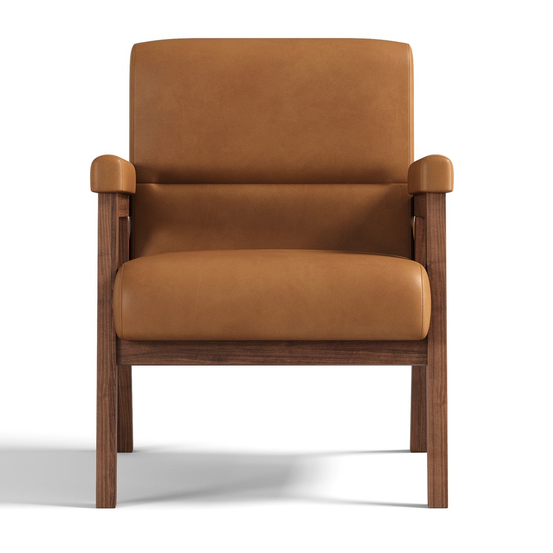 3D Arnee Wooden Upholstered Armchair Model - TurboSquid 2195488