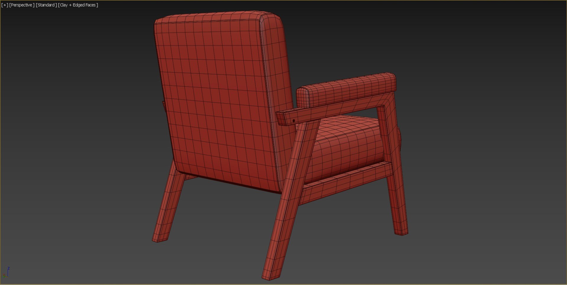 3D Arnee Wooden Upholstered Armchair Model - TurboSquid 2195488