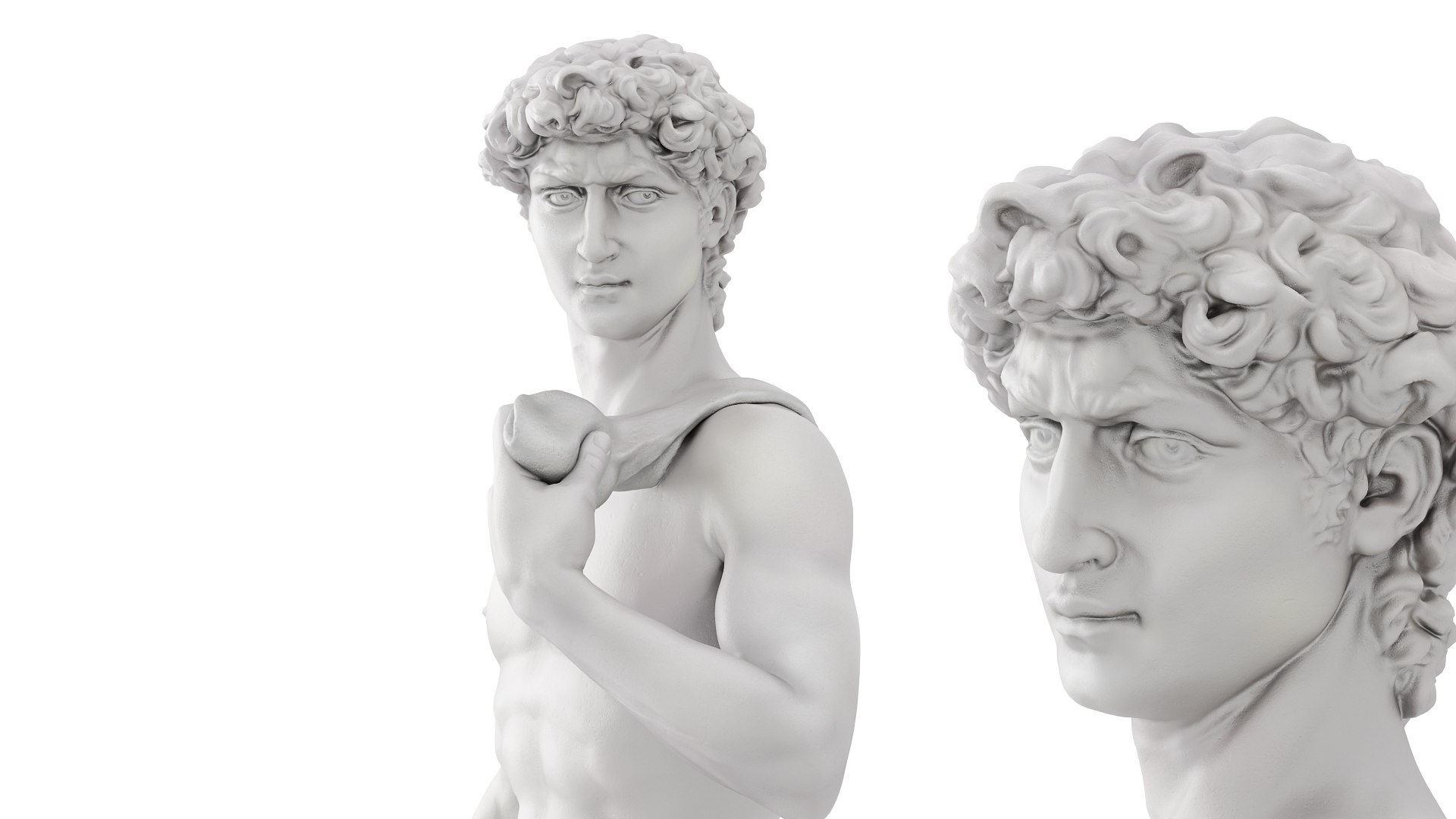 3D Statue And Bust Of David - TurboSquid 2136439