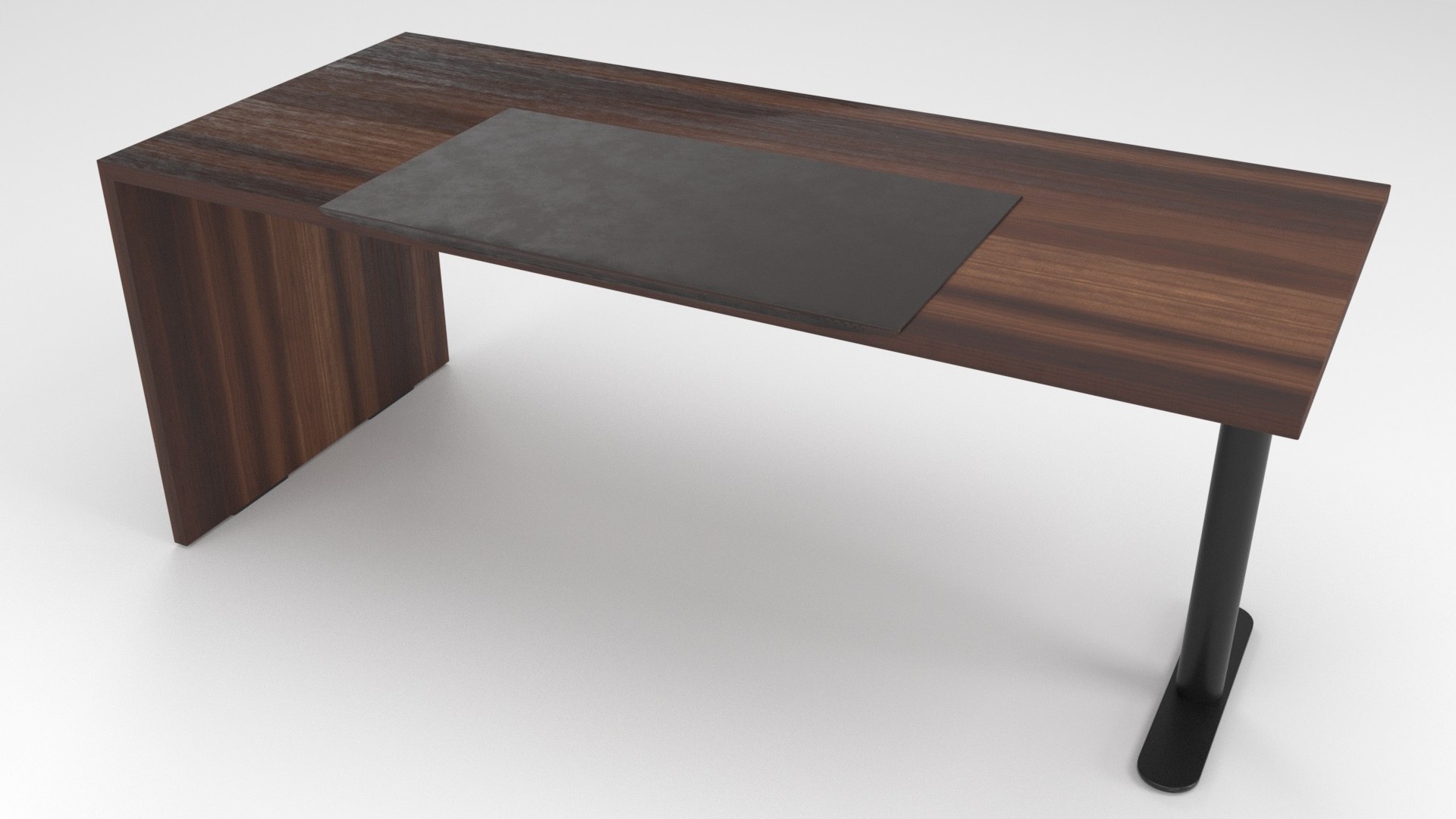 Free Desk Walnut Veneer 3d Model