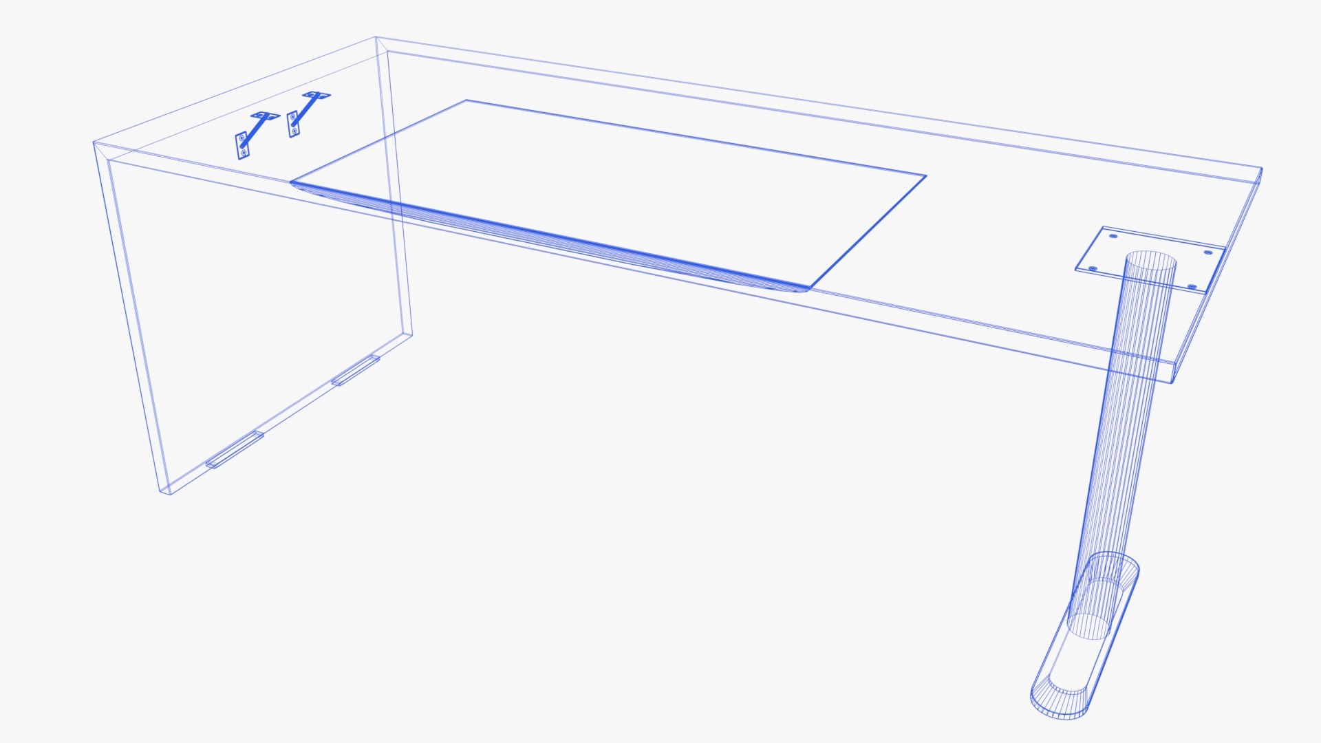 Free Desk Walnut Veneer 3d Model