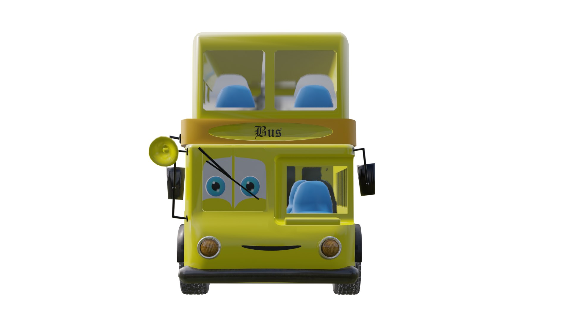 3D Model Cartoon Double Decker Bus - TurboSquid 1713921